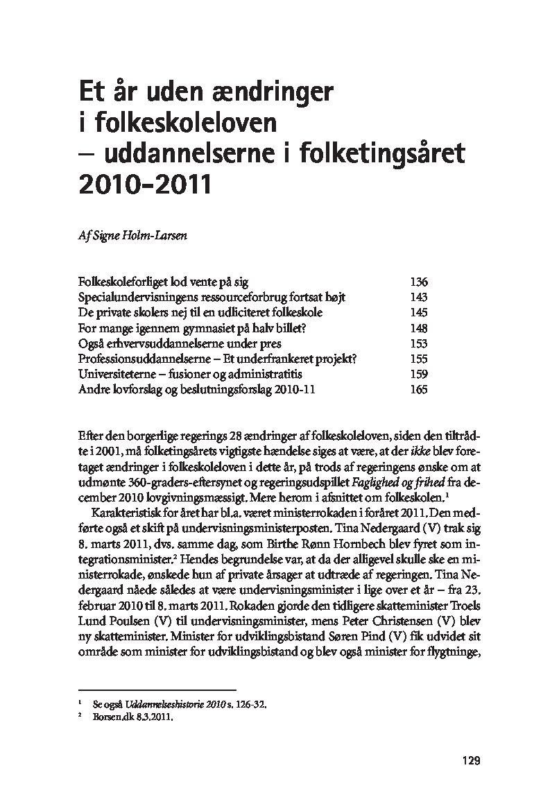 Signe Holm-Larsen: Et år uden ændringer i folkeskoleloven ...