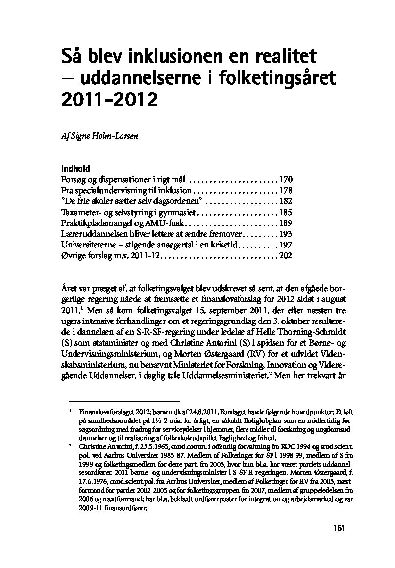 Signe Holm-Larsen: Så blev inklusionen en realitet – uddannelserne i ...