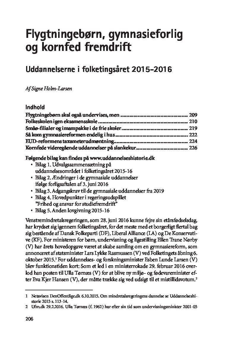 Signe Holm-Larsen: Flygtningebørn, gymnasieforlig og kornfed fremdrift ...