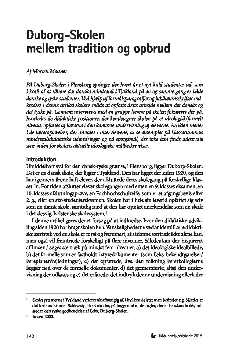 Morten Meissner: Duborg-Skolen mellem tradition og opbrud (2019 ... Morten Meissner: Duborg-Skolen mellem tradition og opbrud (2019 ...